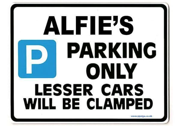 ALFIE S Personalised Gift Unique Present for Him Parking Sign - Size ...