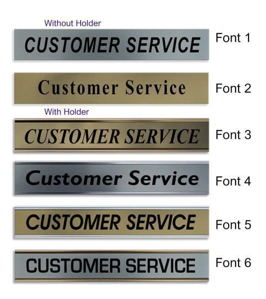Customer Service Door Nameplate slide in or fixed room sign
