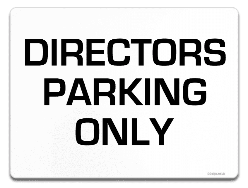 Directors Parking Sign Metal faced Custom Text Personalised Name