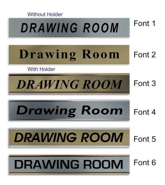 Drawing Room Door Nameplate slide in or fixed room sign