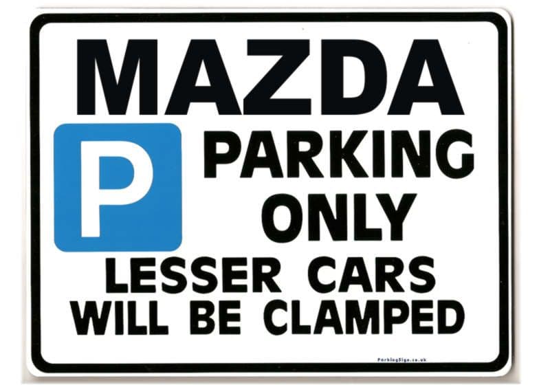 MAZDA Car Parking Sign - Gift for rx7 rx8 rx 7 8 mx5 model owner - Size ...