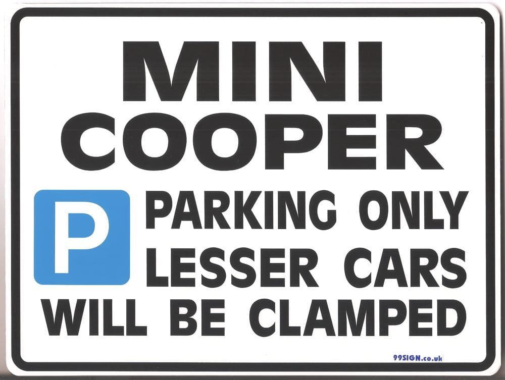 Mini Cooper Gift | Parking Sign