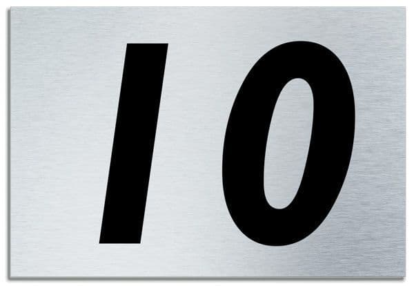 Number 10 Contemporary House Plaque Brusher Aluminium modern door sign