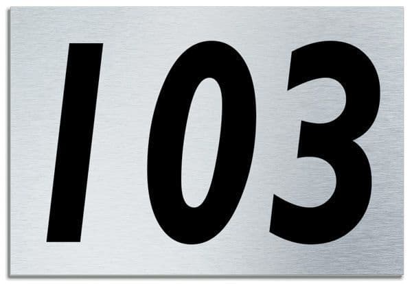 Number 103 Contemporary House Plaque Brusher Aluminium modern door sign