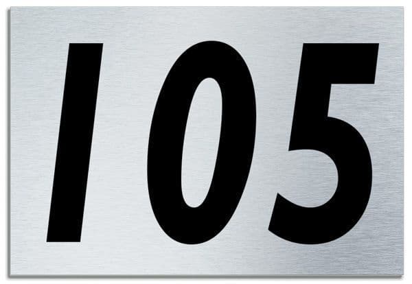 Number 105 Contemporary House Plaque Brusher Aluminium modern door sign
