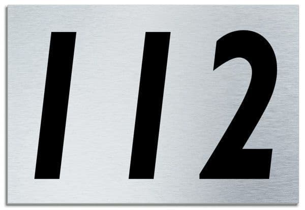 Number 112 Contemporary House Plaque Brusher Aluminium modern door sign