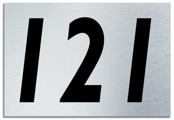Number 121 Contemporary House Plaque Brusher Aluminium modern door sign