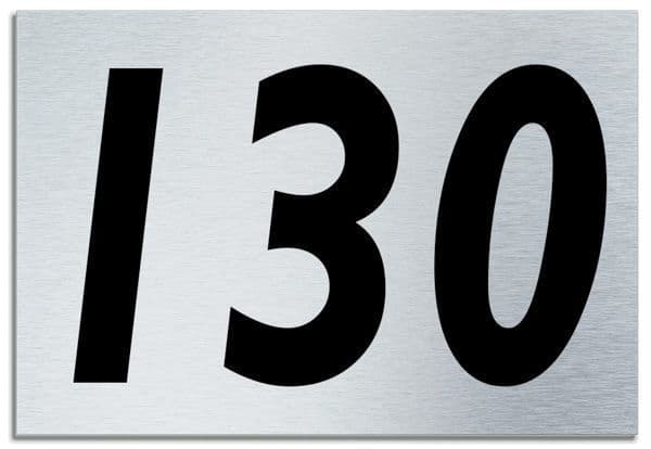 Number 130 Contemporary House Plaque Brusher Aluminium modern door sign