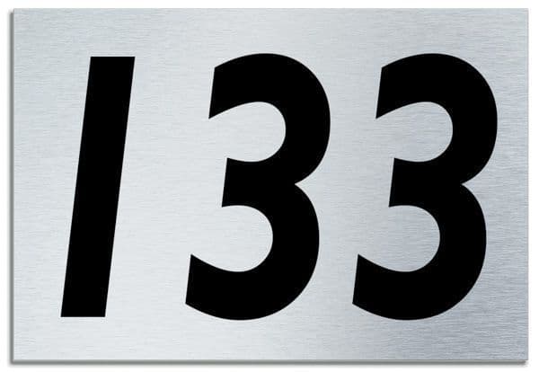 Number 133 Contemporary House Plaque Brusher Aluminium modern door sign