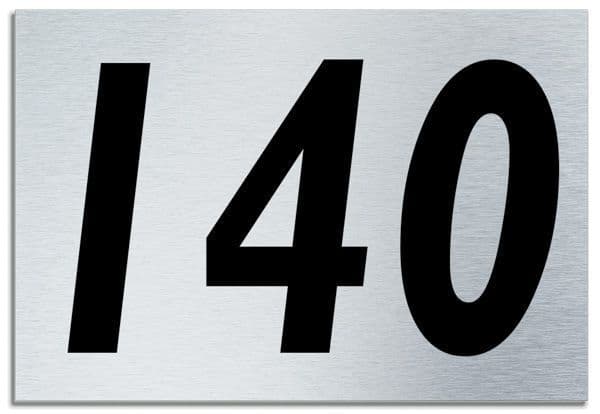 Number 140 Contemporary House Plaque Brusher Aluminium modern door sign