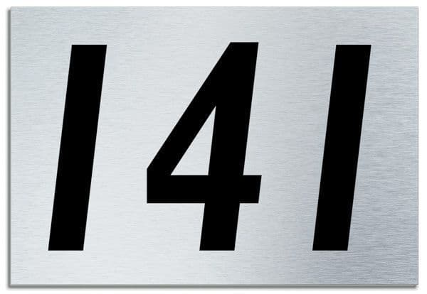 Number 141 Contemporary House Plaque Brusher Aluminium modern door sign