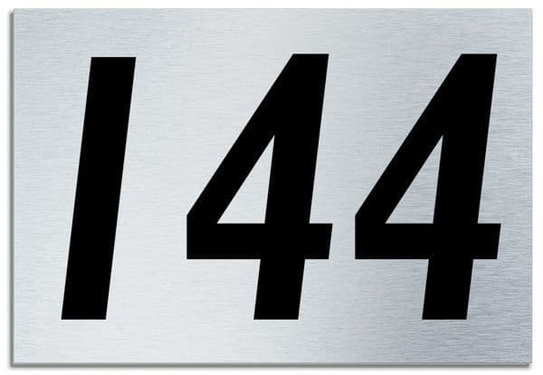 Number 144 Contemporary House Plaque Brusher Aluminium modern door sign