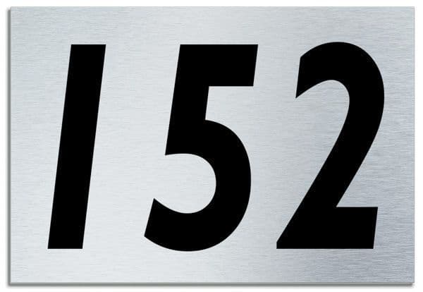 Number 152 Contemporary House Plaque Brusher Aluminium modern door sign