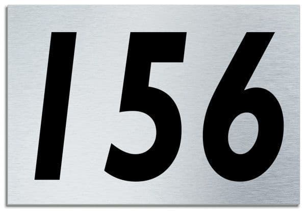 Number 156 Contemporary House Plaque Brusher Aluminium modern door sign