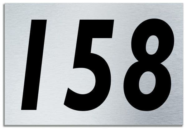 Number 158 Contemporary House Plaque Brusher Aluminium modern door sign
