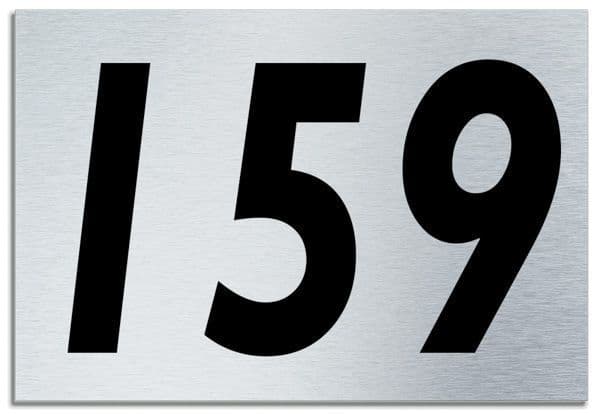 Number 159 Contemporary House Plaque Brusher Aluminium modern door sign