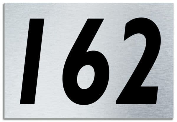 Number 162 Contemporary House Plaque Brusher Aluminium modern door sign