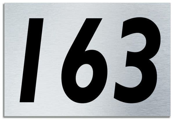 Number 163 Contemporary House Plaque Brusher Aluminium modern door sign
