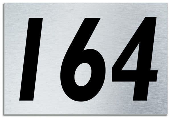 Number 164 Contemporary House Plaque Brusher Aluminium modern door sign