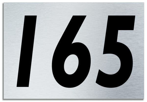 Number 165 Contemporary House Plaque Brusher Aluminium modern door sign