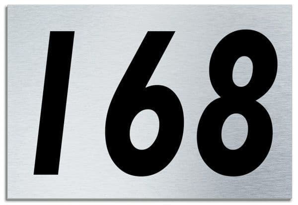 Number 168 Contemporary House Plaque Brusher Aluminium modern door sign