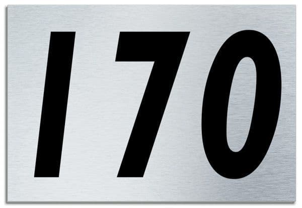 Number 170 Contemporary House Plaque Brusher Aluminium modern door sign
