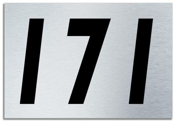 Number 171 Contemporary House Plaque Brusher Aluminium modern door sign