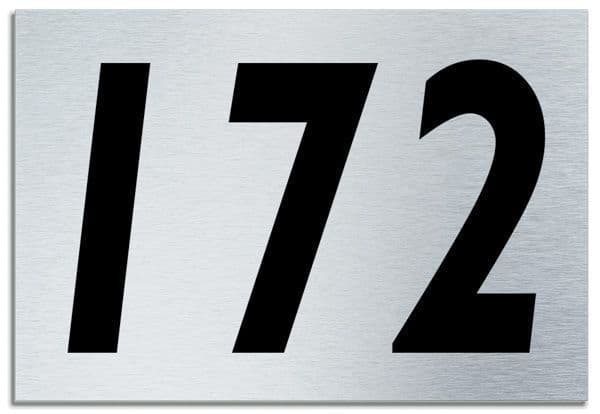 Number 172 Contemporary House Plaque Brusher Aluminium modern door sign