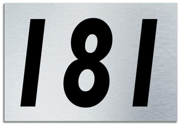 Number 181 Contemporary House Plaque Brusher Aluminium modern door sign