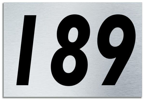 Number 189 Contemporary House Plaque Brusher Aluminium modern door sign