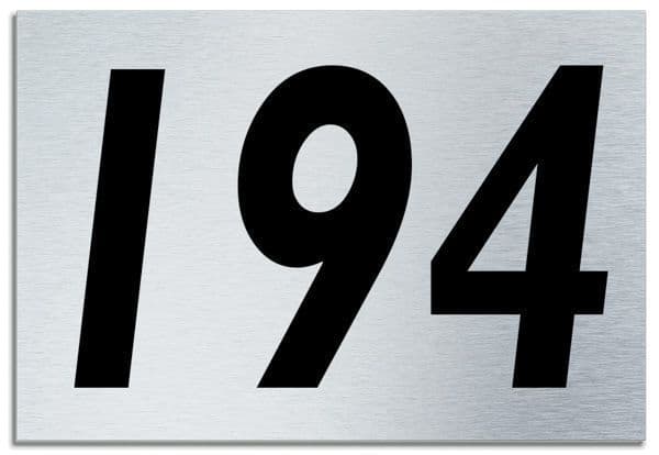 Number 194 Contemporary House Plaque Brusher Aluminium modern door sign