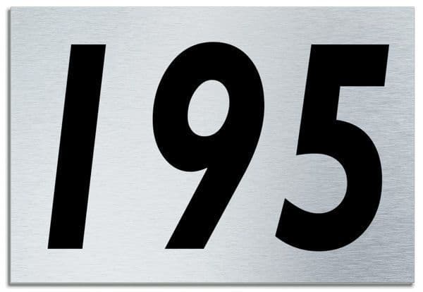 Number 195 Contemporary House Plaque Brusher Aluminium modern door sign