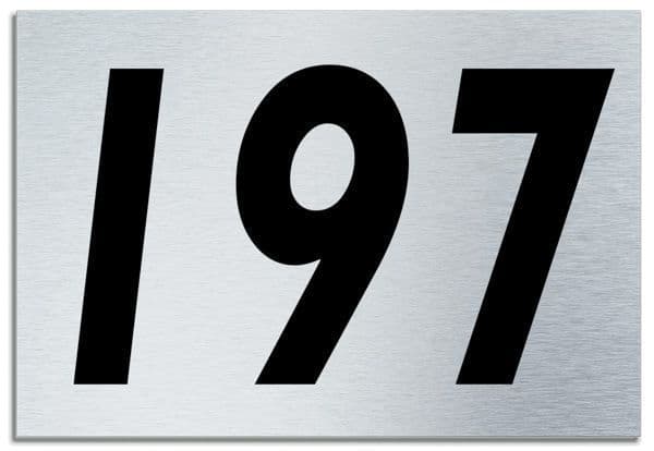 Number 197 Contemporary House Plaque Brusher Aluminium modern door sign