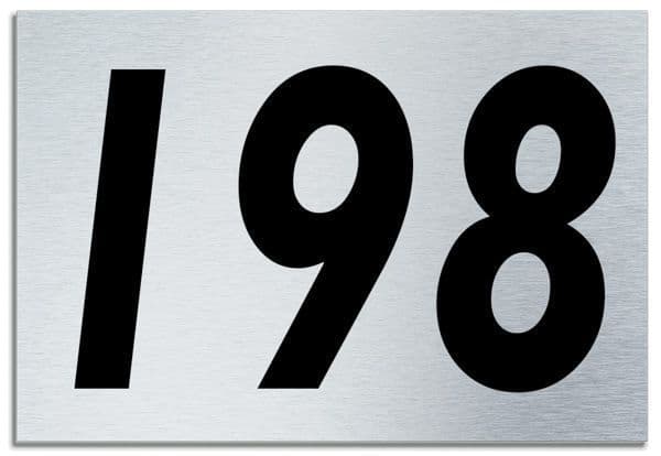 Number 198 Contemporary House Plaque Brusher Aluminium modern door sign