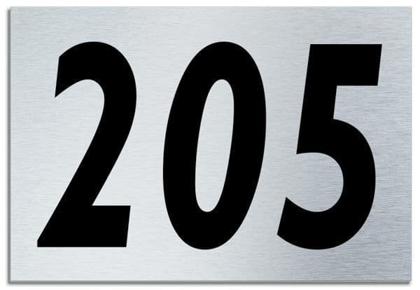 Number 205 Contemporary House Plaque Brusher Aluminium modern door sign