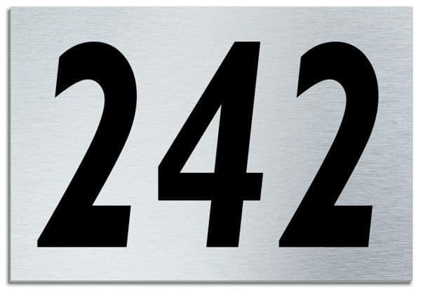 Number 242 Contemporary House Plaque Brusher Aluminium modern door sign