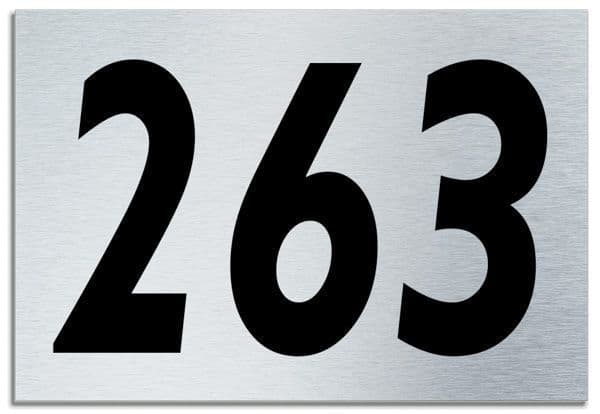 Number 263 Contemporary House Plaque Brusher Aluminium modern door sign