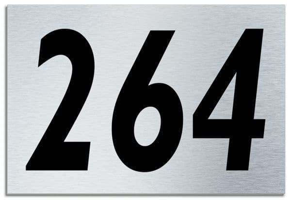 Number 264 Contemporary House Plaque Brusher Aluminium modern door sign