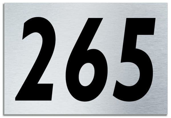 Number 265 Contemporary House Plaque Brusher Aluminium modern door sign