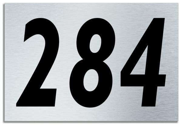 Number 284 Contemporary House Plaque Brusher Aluminium modern door sign