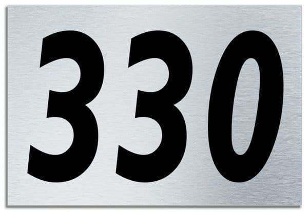 Number 330 Contemporary House Plaque Brusher Aluminium modern door sign