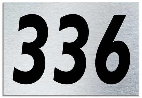 Number 336 Contemporary House Plaque Brusher Aluminium modern door sign