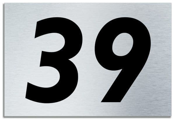 Number 39 Contemporary House Plaque Brusher Aluminium modern door sign