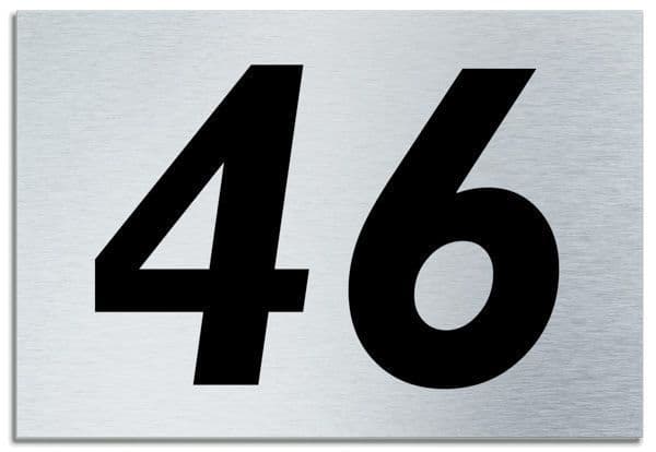 Number 46 Contemporary House Plaque Brusher Aluminium modern door sign