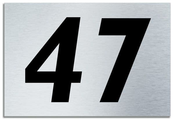 Number 47 Contemporary House Plaque Brusher Aluminium modern door sign