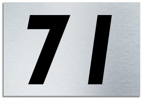 Number 71 Contemporary House Plaque Brusher Aluminium modern door sign