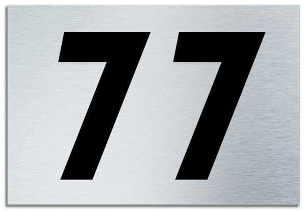 Number 77 Contemporary House Plaque Brusher Aluminium modern door sign