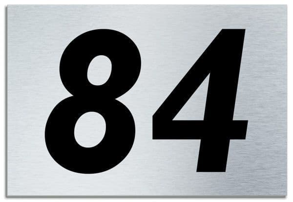 Number 84 Contemporary House Plaque Brusher Aluminium modern door sign