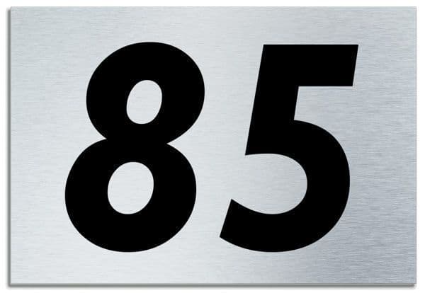 Number 85 Contemporary House Plaque Brusher Aluminium modern door sign