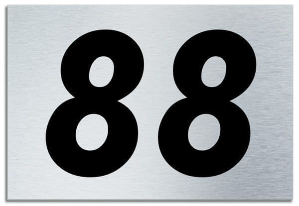 Number 88 Contemporary House Plaque Brusher Aluminium modern door sign